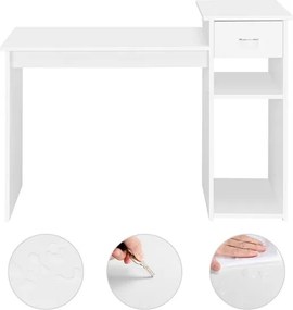 Psací stůl Yaheetech – bílá, 112 cm (délka) × 50 cm (šířka) × 82 cm (výška) (254234316789)