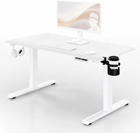 Elektrický stůl s nastavitelnou výškou ergonomický bílý,1200x600 mm: ARIA