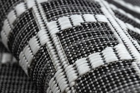 Dywany Łuszczów, Kusový koberec Sion Sisal Trellis 22144 black/ecru – na ven i na doma, 140x190, šedá, chodba / předsíň