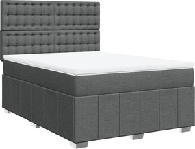 Box spring postel s matrací tmavě šedá 140x200 cm textil 3291706