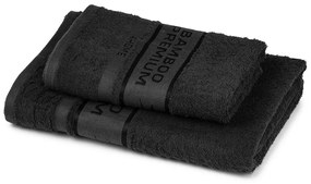 4Home Sada Bamboo Premium osuška a ručník černá, 70 x 140 cm, 50 x 100 cm