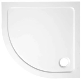 Aqualine - Sprchová vanička TECMI čtvrtkruhová 90x90x3 cm, bílá PQ559