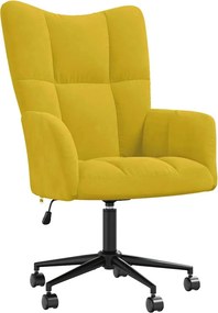 Relaxační křeslo hořčicově žluté samet 328179