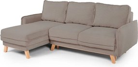 Taupe manšestrová rozkládací/s úložným prostorem rohová pohovka Tori – Bonami Selection