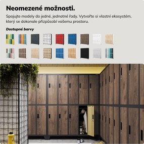 Šatní skříň 10-dveřová, antracit/ořech, 1360x1720x450 mm: BARTEK Eco Design