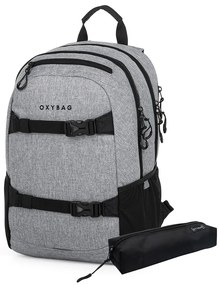 Oxybag Studentský batoh + etue - OXY Sport Grey Melange