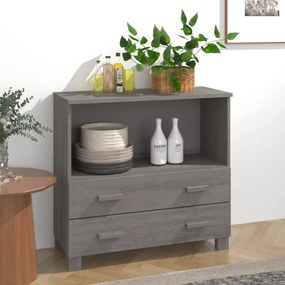 Příborník HAMAR světle šedý 85 x 35 x 80 cm masivní borovice 340499