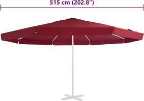 Náhradní potah na zahradní slunečník bordó 515 cm 312542
