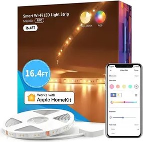 Meross MSL320PHK / LED pásek / RGBWW / 5 m / Wi-Fi / HomeKit, Alexa, G