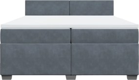 Box spring postel s matrací tmavě šedá 200x200 cm samet 3288697