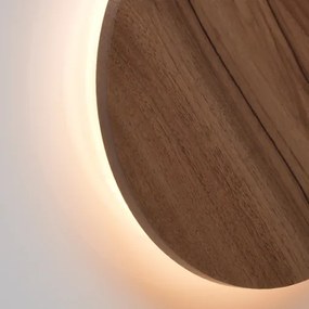 ACA Lighting LED nástěnné dekorativní svítidlo ECLIPSE 10W/230V/3000K/800Lm/80°/IP20, tmavé dřevo