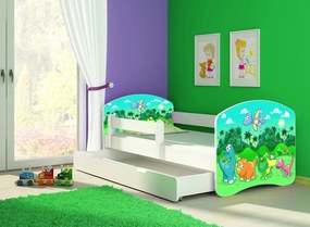 Dětská postel - Dinosaur 2 160x80 cm + šuplík bílá