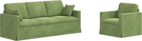 Set pohovek 2 ks Světlá zelená samet 3407598