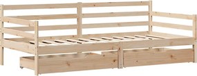 Válenda se zásuvkami bílá 80 x 200 cm masivní borovice 3302064