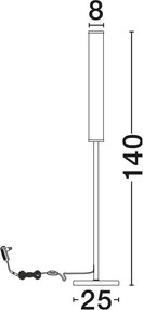 Bílá/v mosazné barvě LED stojací lampa v dekoru mramoru (výška 140 cm) Nolia – Nova Luce