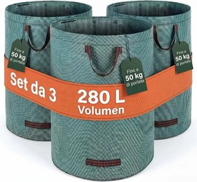 Zahradní taška sada 3 ks 280L max 50kg
