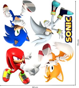 Textilní samolepka na zeď "Sonic a přátelé"