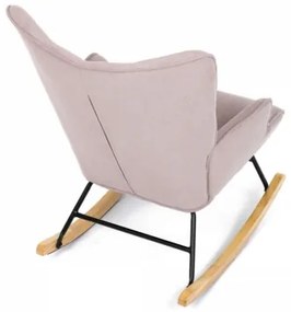 Houpací křeslo růžové dřevěné nohy masiv AK-371 PINK2