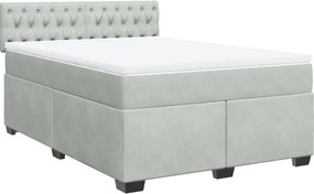 Box spring postel s matrací světle šedá 160x200 cm samet 3286360