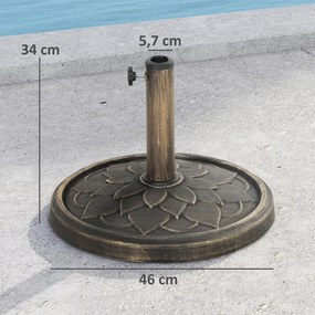 Základna pro slunečník Outsunny kulatá 12 kg, venkovní resinová stojka na slunečník pro tyč o průměru 32, 38 a 48 mm, základna na slunečník pro zahrad