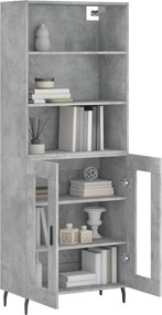 Skříň highboard betonově šedá 69,5x34x180 cm kompozitní dřevo 3189337