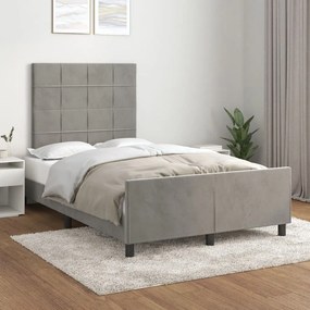 Rám postele bez matrací světle šedá 120x190 cm samet 3270578