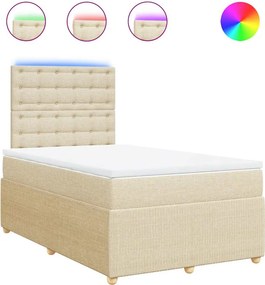 Box spring postel s matrací krémová 120x190 cm textil 3294314