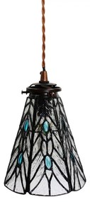 Závěsná Tiffany lampa modré kamínky Blue Gems – 15x115 cm