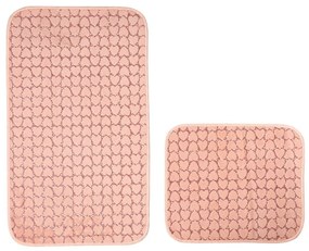 Růžové koupelnové předložky v sadě 2 ks 60x100 cm Heart – Mila Home