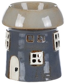 Aroma lampa Domek šedá, keramika, 11 x 11 x 13 cm