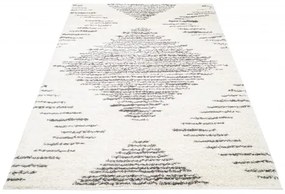 Kusový koberec Shaggy DELHI 4087A krémový šedý Rozměr: 160x220 cm