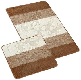 Bellatex koupelnové předložky SADA BANY 60x100 + 60x50 cm bez výkroje Orion Bílá,Béžová,Hnědá