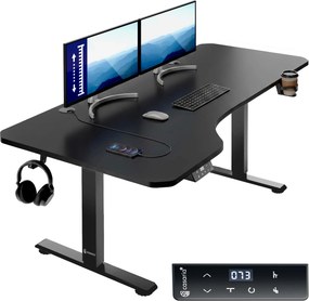 Deuba Elektrický Psací stůl Gaming XL Carbon vzhled
