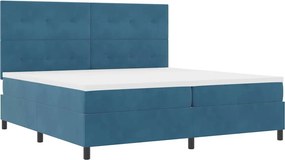 Postel s boxspringem s čelo Tmavě modrá 200 x 200 cm samet 3339858