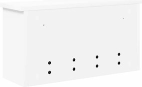 věšák, nástěnný, 3 poličky, háčky, kompozitní dřevo, 26x50x16 cm, bílá, Dekorino TK20260020
