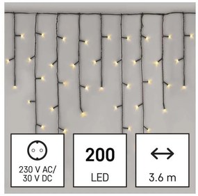 Emos LED vánoční rampouchy IP44 WW 3,6m 8 módů