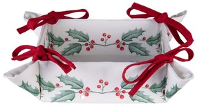 Textilní košík na pečivo Holly Christmas - 35*35*8 cm