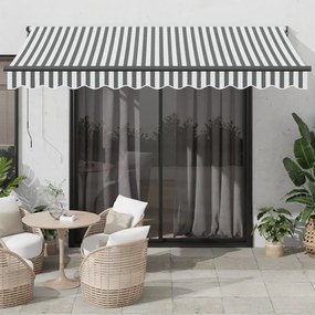 Zatahovací markýza antracitová a bílá 3,5x2,5 m textil a hliník 3216109