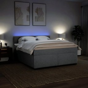 Box spring postel s matrací světle šedá 180 x 200 cm textil 3288267