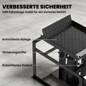 HOMCOM sada 2 hydraulických ramp, nosnost 3 tuny, nastavitelná výška 23–32,5 cm, pro pneumatiky do 23 cm, zvedací rampy pro výměnu oleje do garáže a …