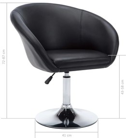 vidaXL Otočné jídelní židle 2 ks černé umělá kůže