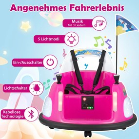 Costway 12 V Dětský elektrický nárazník autobaterie Vozidlo s blikajícími světly