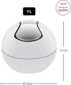 Spirella BOWL mini výklopný odpadkový koš 1 L bílý / plast
