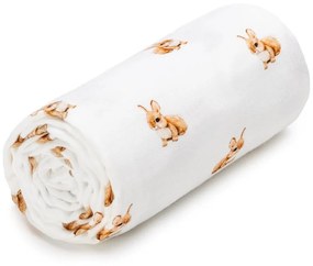 Bílá mušelínová dětská osuška 100x120 cm Bunny – T-TOMI