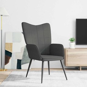 Relaxační židle tmavě šedá textil 327942
