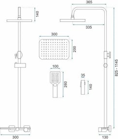 Rea Helix, nástěnný sprchový set s termostatickou baterií a bidetovou sprškou, zlatá lesklá, REA-P6619
