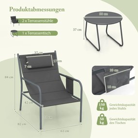 Costway Balkonový nábytek 3 kusy. Gartenmöbel Set mit 2 Stühlen a Tisch