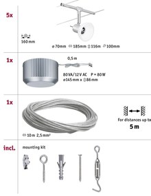 Paulmann 94136 Sheela, lankový systém max 5x10W LED 12V, 500cm