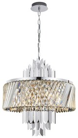 Lustr Margot, 1x křišťálové/chromové kovové stínítko, (fi 55cm), ch