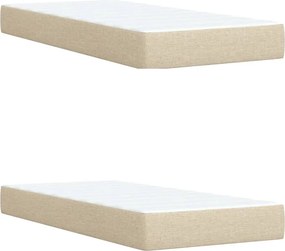 Box spring postel s matrací krémová 200x200 cm textil 3290593